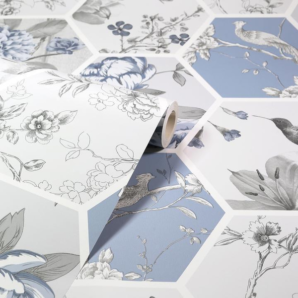 Обои бумажные с акриловым покрытием 10*0,53 м "CHINOISE DECOUPAGE BLUE ...