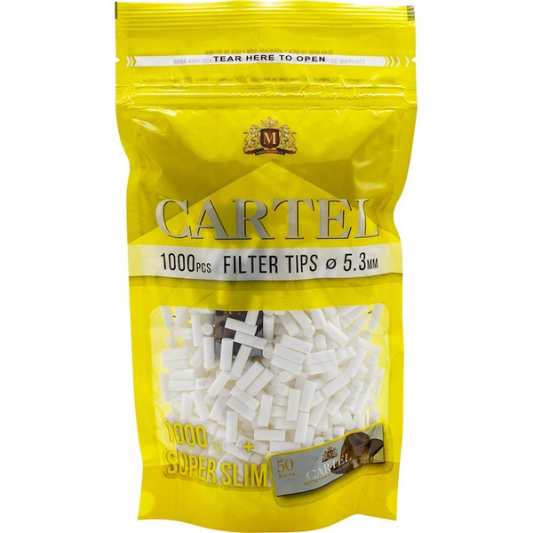 Фильтры для самокруток CARTEL Tips Super Slim 15мм/5,3мм (1000 шт ...