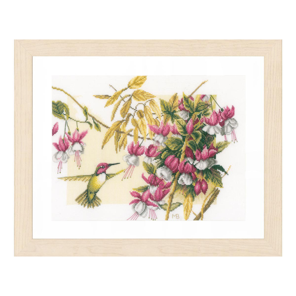 Набор для вышивания крестом LanArte, вышивка крестиком Колибри и фуксия ...