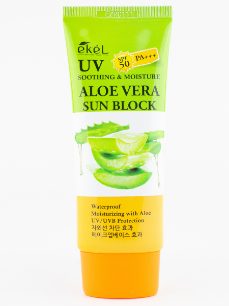 Ekel Крем солнцезащитный с Алоэ Soothing & Moisture Sun Block SPF50/PA ...
