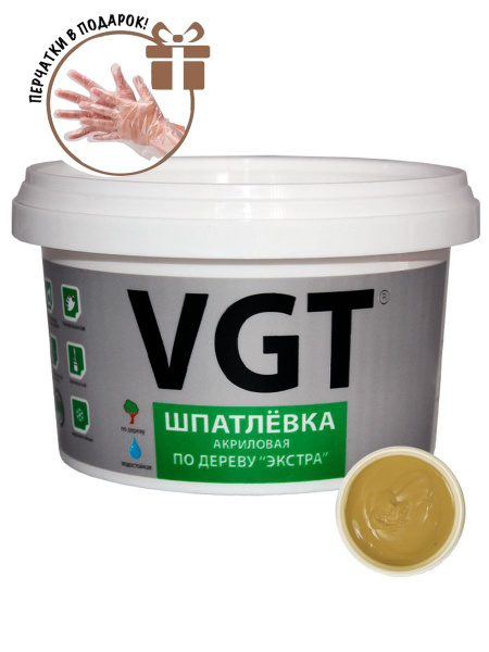 Шпатлевка (шпаклевка) VGT столярная акриловая для мебели, цвет "дуб", 1 ...