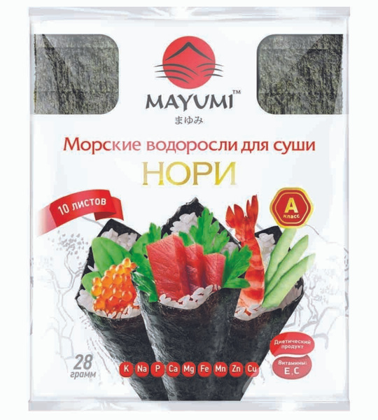 Нори, морские водоросли для суши, Mayumi, 10л - купить с доставкой по ...