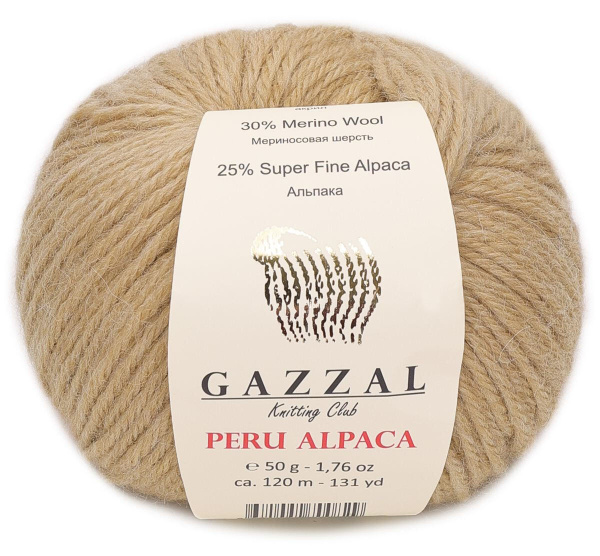 Пряжа Gazzal Peru Alpaca: 2307 (Песочный) / / 2 шт / 120 м / 50 г ...