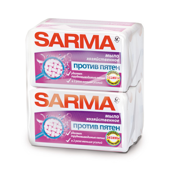 Sarma Мыло хозяйственное против пятен, 4 шт. - купить с доставкой по ...
