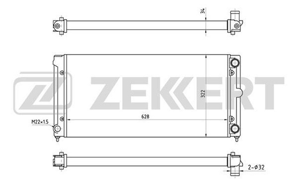 Радиатор Охл. Дв. Vw Passat Iii Iv 88- Zekkert арт. mk-1034 - Zekkert ...