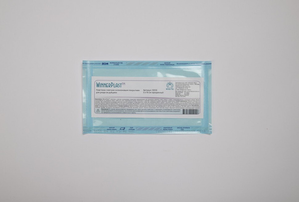 Пластырь силиконовый WinnerPlast (Виннер Пласт) для ухода за рубцами 5х10см, 1шт прозрачный ...