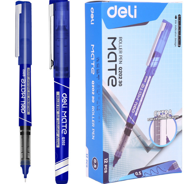 Ручка роллерная Deli Mate EQ20230 d - 0.5мм, линия 0.35мм, синие ...