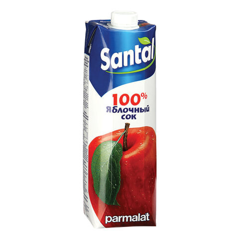 Сок SANTAL (Сантал), яблочный, 1 л, для детского питания, тетра-пак ...