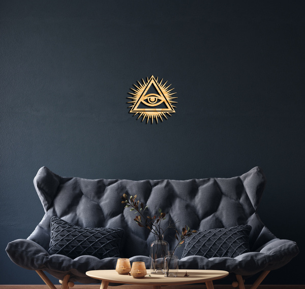 Украшение настенное интерьерное Wooden Decor Shop око с лучами купить по доступным ценам в