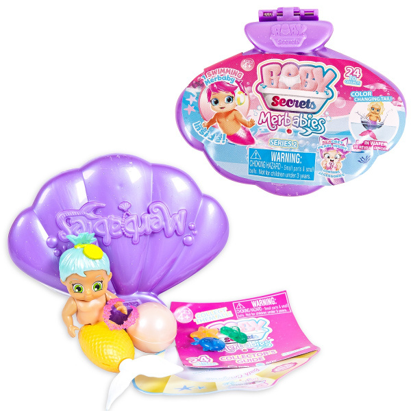 Baby Secrets Merbabes, коллекционная куколка-русалка в ракушке, 2 серия ...