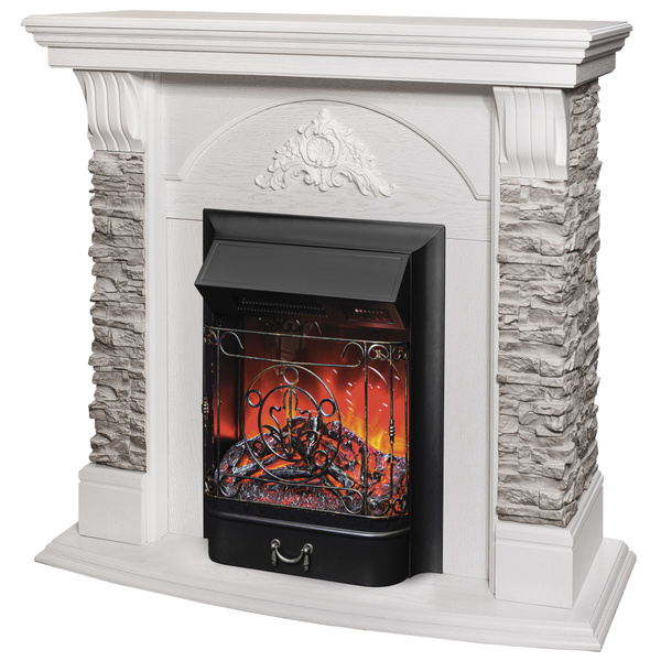 Электрокамин RealFlame Athena GR с Majestic Lux BL, звук потрескивания дров купить на OZON по ...