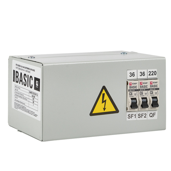Ящик с понижающим трансформатором ЯТП 0,25кВА 220-36В (3 автомата) EKF Basic - 1 шт - купить с ...
