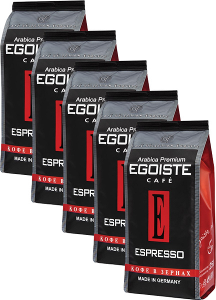Кофе Egoiste Espresso в зернах 1 кг, комплект: 5 упаковок по 1 кг ...