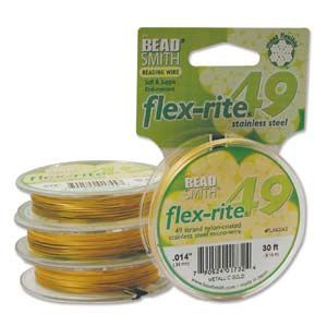 Тросик ювелирный Flex-Rite 49 струн, 0.35мм (0.014in), золотистый ...