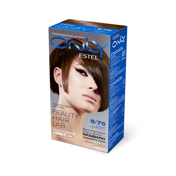 ESTEL Only Стойкая краска-гель для волос 5/75 Светлый шатен коричнево ...