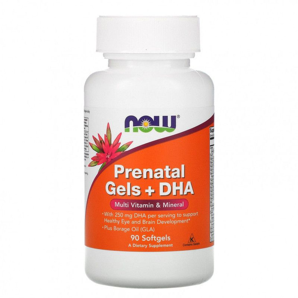 NOW Prenatal Gels + DHA, Мультивитамины для женщин для периода ...