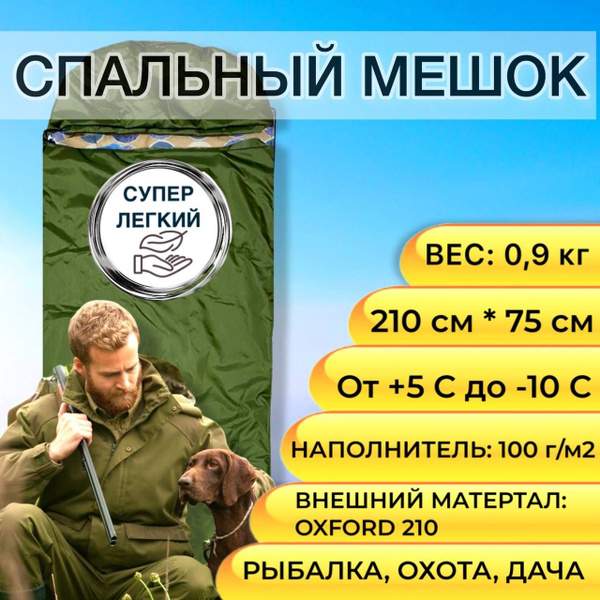 Спальный мешок Турист для похода лёгкий - купить с доставкой по ...