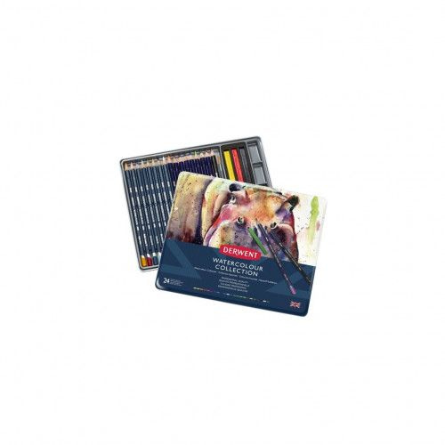 Набор Derwent "Watercolour Collection" 24 предмета в металлической ...