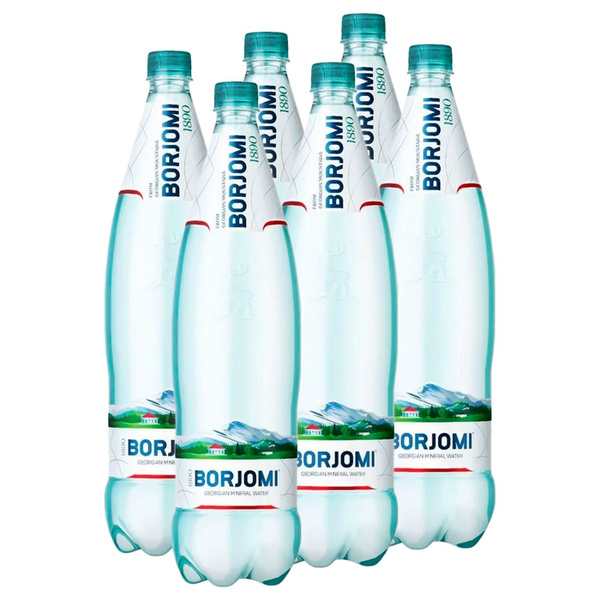 Минеральная вода Borjomi (Боржоми) газированная пэт 0,75 л, 6 шт ...