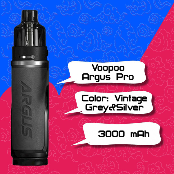 Набор Voopoo ARGUS PRO 3000 mAh 80W Pod Kit, Vintage Grey & Silver, 1 ...