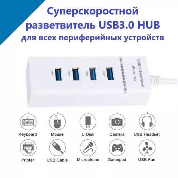 USB HUB 3.0 / ЮСБ ХАБ 3.0 скоростной. Распределитель, концентратор ...