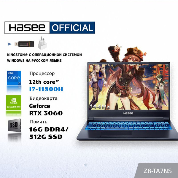 Игровой ноутбук Hasee Z8-TA7NS, черный купить по низкой цене: отзывы ...