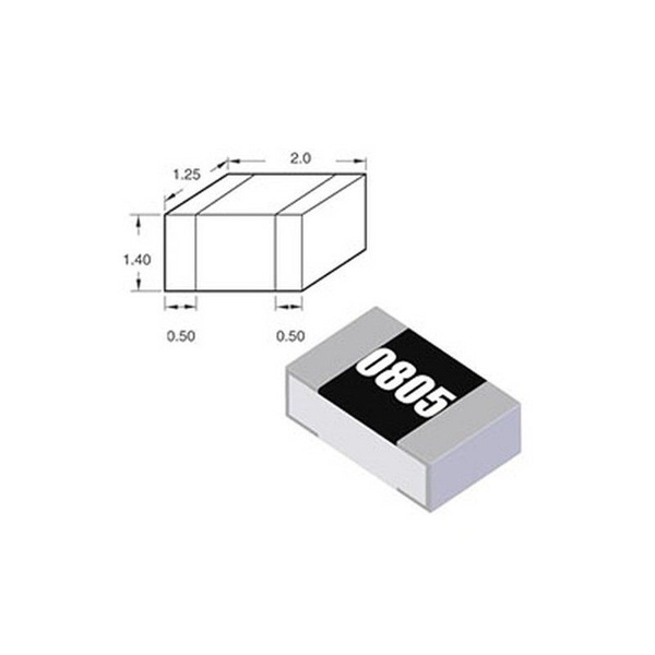 100шт. резистор SMD 0805 1ом, 5%, Viking - купить с доставкой по ...