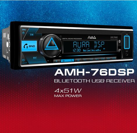 Автомагнитола c DSP процессором AurA AMH-76DSP (2023) Блютуз, Пульт ДУ1 ...