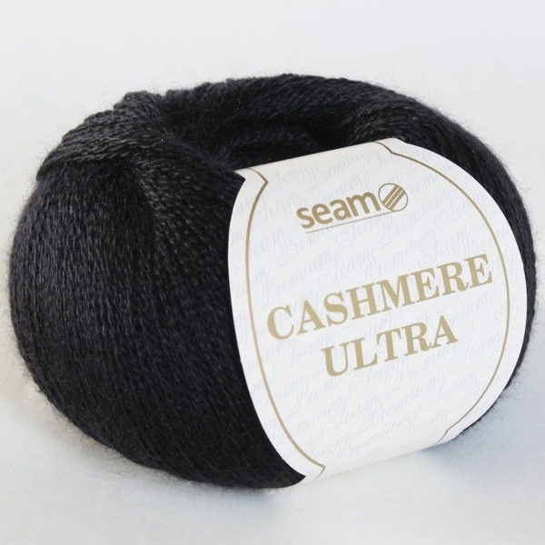 Пряжа Cashmere Ultra Seam цвет 02 черный, 10 мотков*(375м/25г), 100% ...