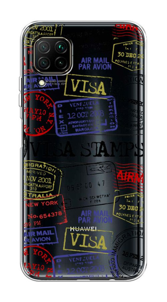 Силиконовый чехол Visa stamps 1 на Huawei P40 Lite/Nova 6 SE/Nova 7i ...