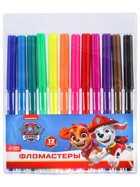 Фломастеры тонкие детские для рисования и творчества Paw Patrol Щенячий ...