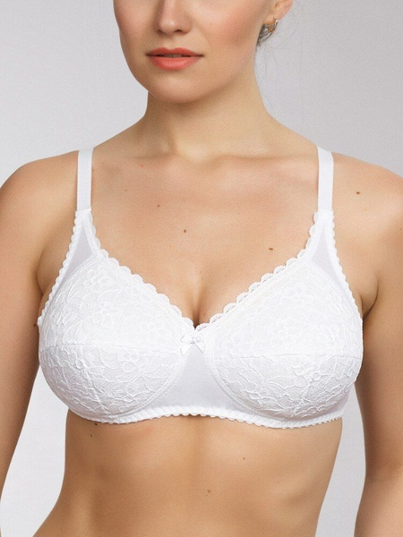 Бюстгальтер Женский BLISSENSE без косточек, размер 90C белый Хлопок, Полиамид Повседневный ...