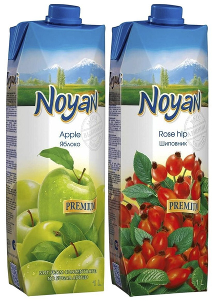 Noyan сок яблоко + шиповник, 1л х 2шт. Ноян - купить с доставкой по ...