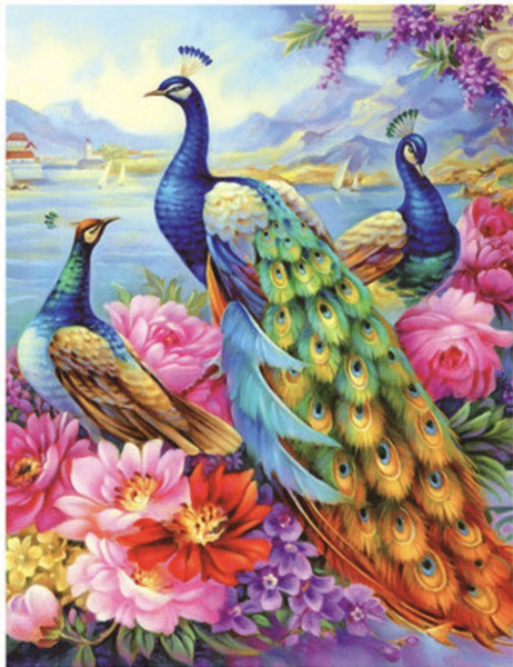 Алмазная мозаика на подрамнике павлины /Живопись 40*50 - купить с ...