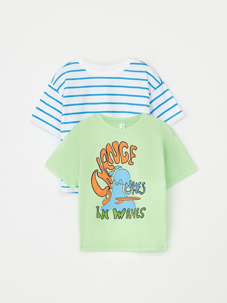 Комплект футболок Sela, размер 116, цвет светло-зеленый, 100% хлопок - купить по выгодной цене в ...