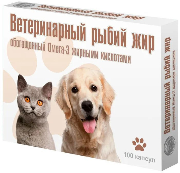 ВАКА Рыбий жир ВАКА Омега-3 жирные кислоты для кошек и собак, 100 ...