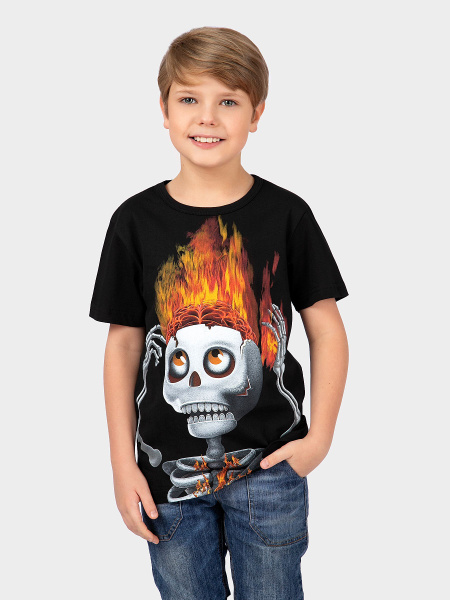 Футболка Мальчики KyKy wear черный, размер 128, 134 Хлопок свободный Россия купить c доставкой ...