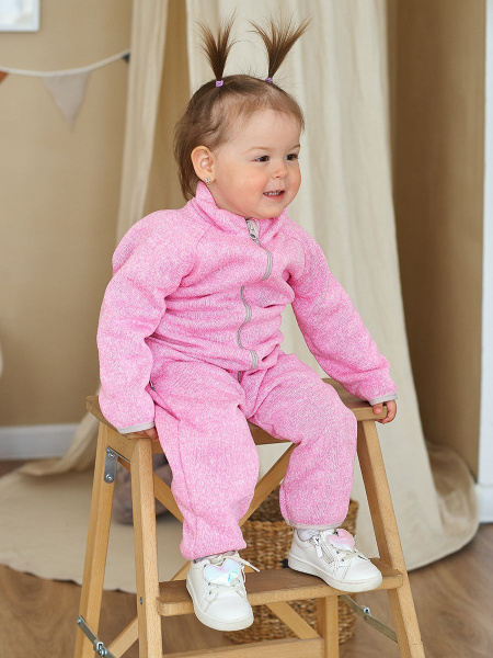 Комбинезон флисовый, Ramelka, Рост 110, розовый, 846, Девочки, Демисезон, размер 110, материал ...