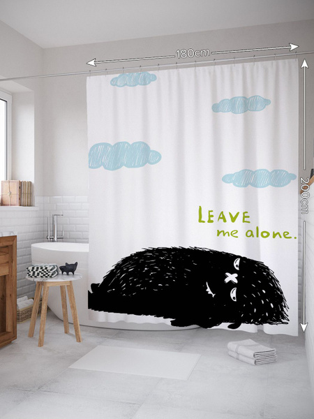 Штора для ванной 200x180 см JoyArty ширма плотные ширина 180 высота 200 для бани санузлов дома ...