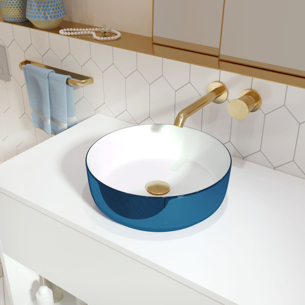 Накладная раковина для ванной Helmken 10013600: раковина на столешницу, умывальник круглый из ...