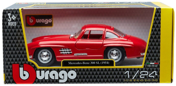 Машина Bburago Mercedes-Benz 300 SL 1954 18-22023 1:24 красный 18-22023 купить на OZON по низкой ...