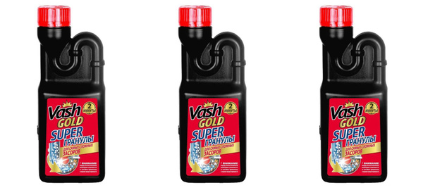 Unicum Гранулы для прочистки труб Vash Gold Торнадо, 600 г, 3 штуки ...