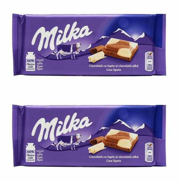 Milka Шоколад молочный с белым Happy Cows Chocolate , 100 г, 2 шт ...