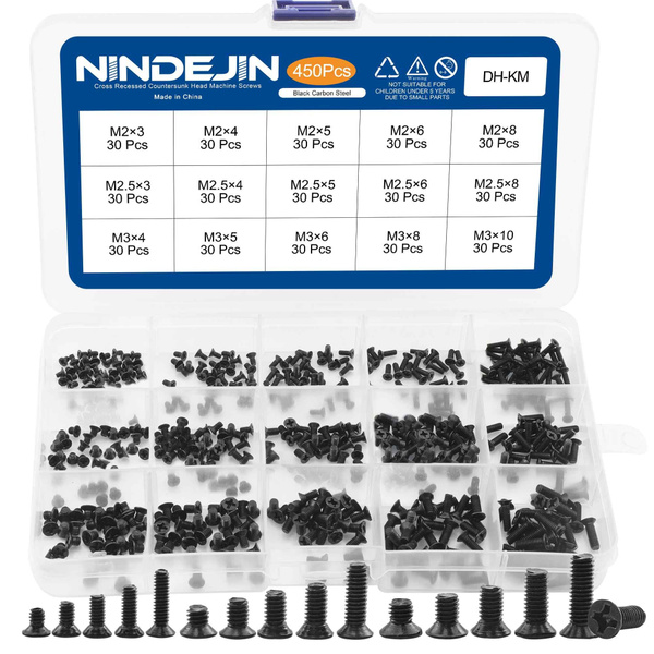 Набор винтов для ноутбука NINDEJIN, 450 штук. M2, M2.5, M3, 15 видов ...