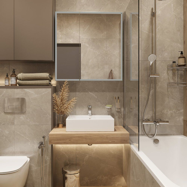 Столешница в ванную под раковину STWORKI Ольборг 80 без отверстий, дуб французский купить на ...