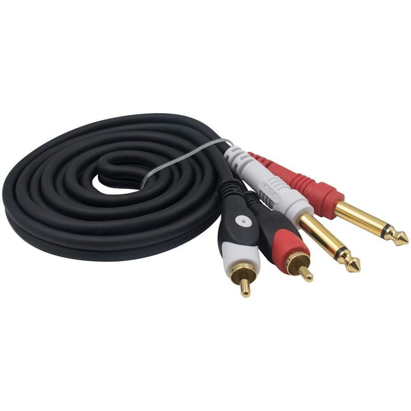 кабель Ts на Rca двойной 6 35 мм 1 4 дюймовый штекер Trs Stereo Jack