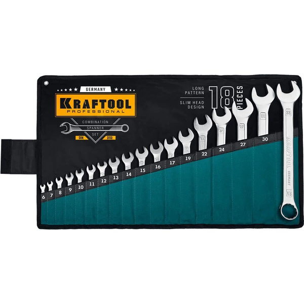 Набор комбинированных гаечных ключей KRAFTOOL 18 шт 6 - 32 мм 27079-H18 ...