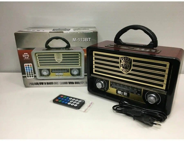 Радиоприёмник в стиле "Ретро", MEIER M-113BT, пульт д/у, USB, Bluetooth купить по низкой цене с ...