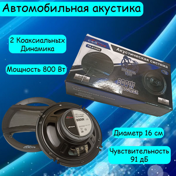 Автомобильная акустика TS-A1695 (6") с 2 коаксиальными динамиками ...