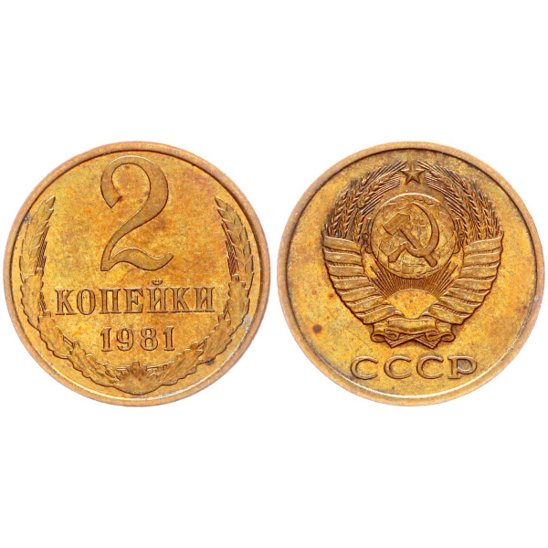 СССР 2 Копейки 1981 год Y# 127a (BOX2572) купить на OZON по низкой цене (1226008757)